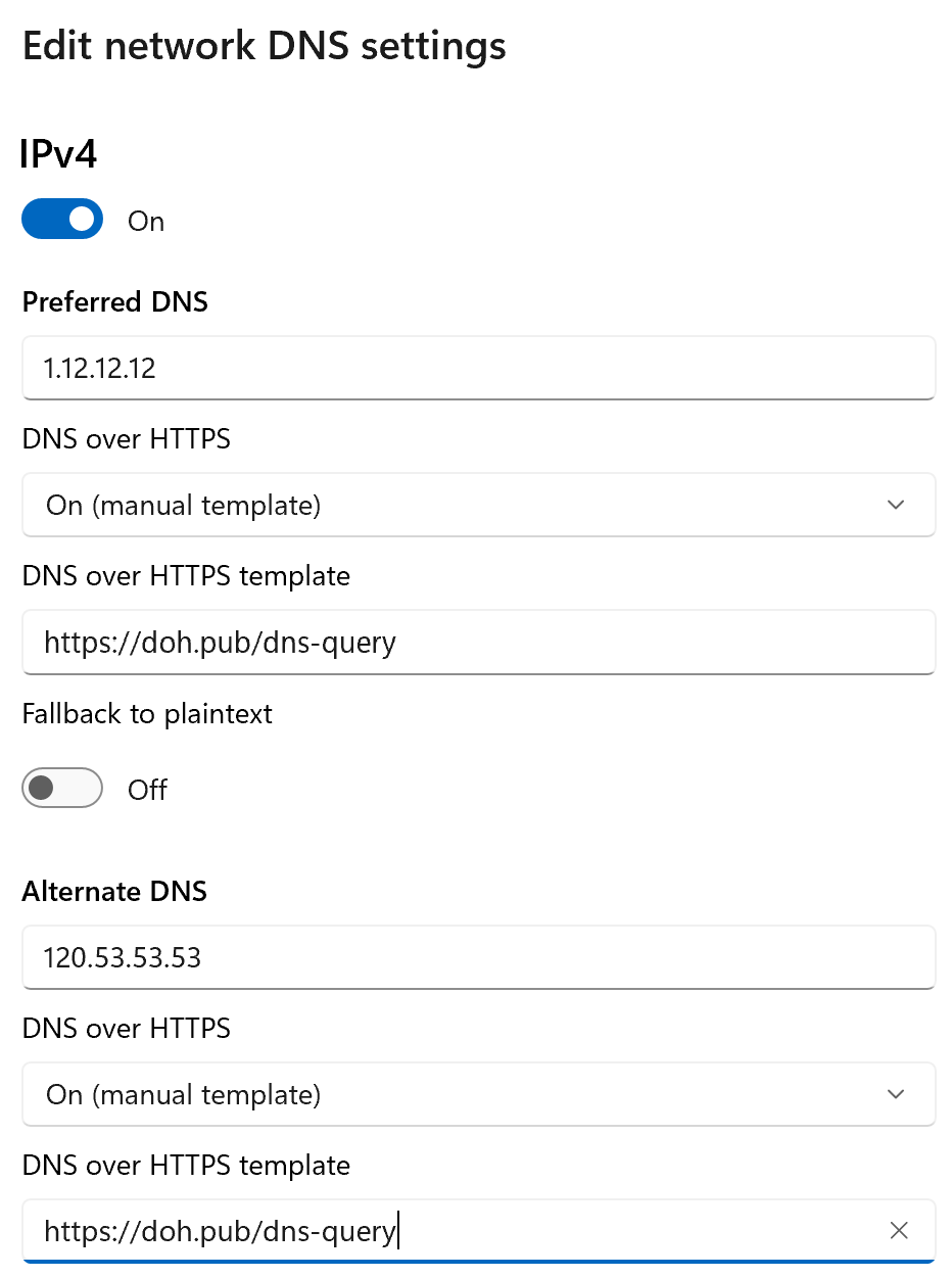 如何在中国的 Windows 11 机器上使用 DNS Over HTTPS (DoH) 提升网络安全 | Nozomi's Blog